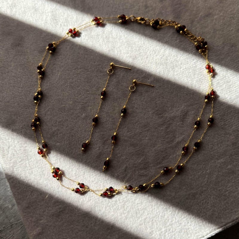 Garnet Jewelry Sets - Etsy