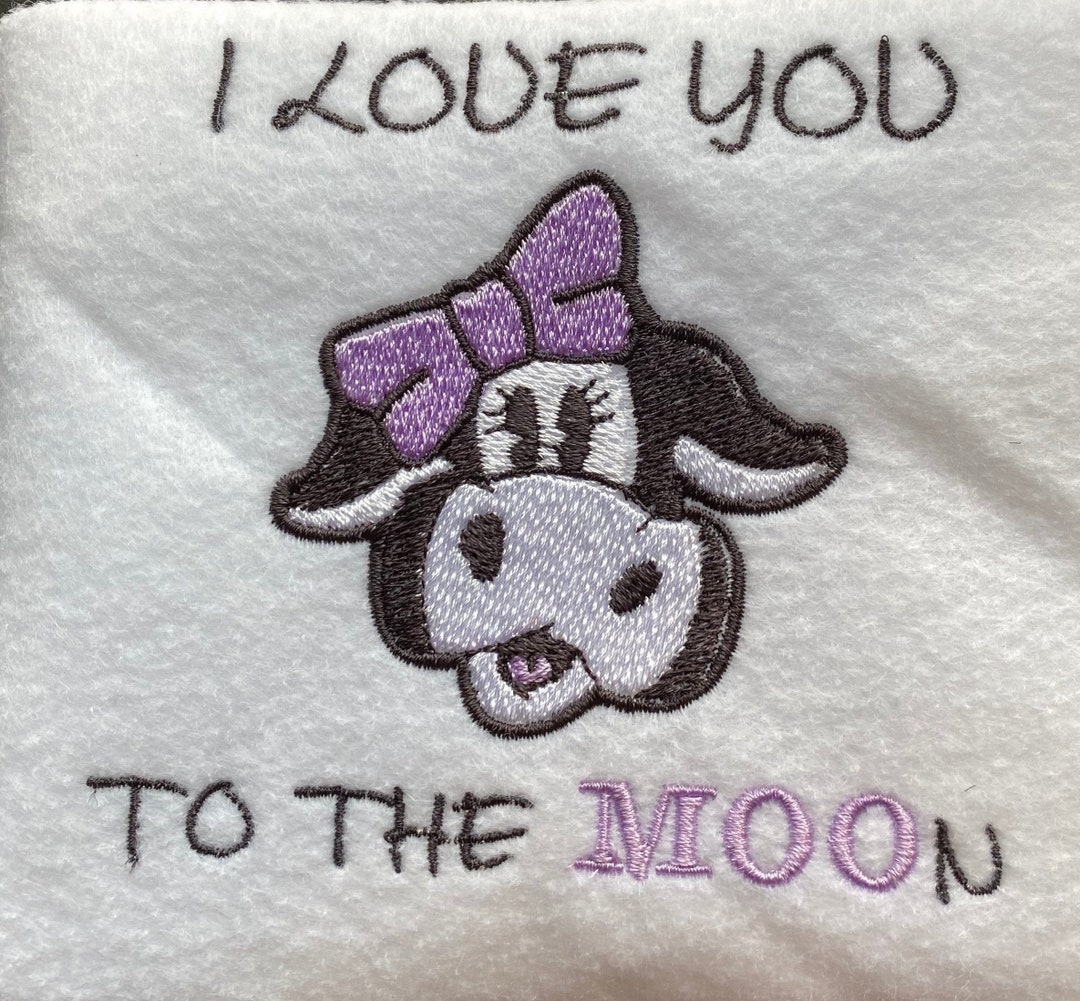 Cow 'I Love You to the Moon' Embroidered Baby Onesie, Custom Gift - Etsy