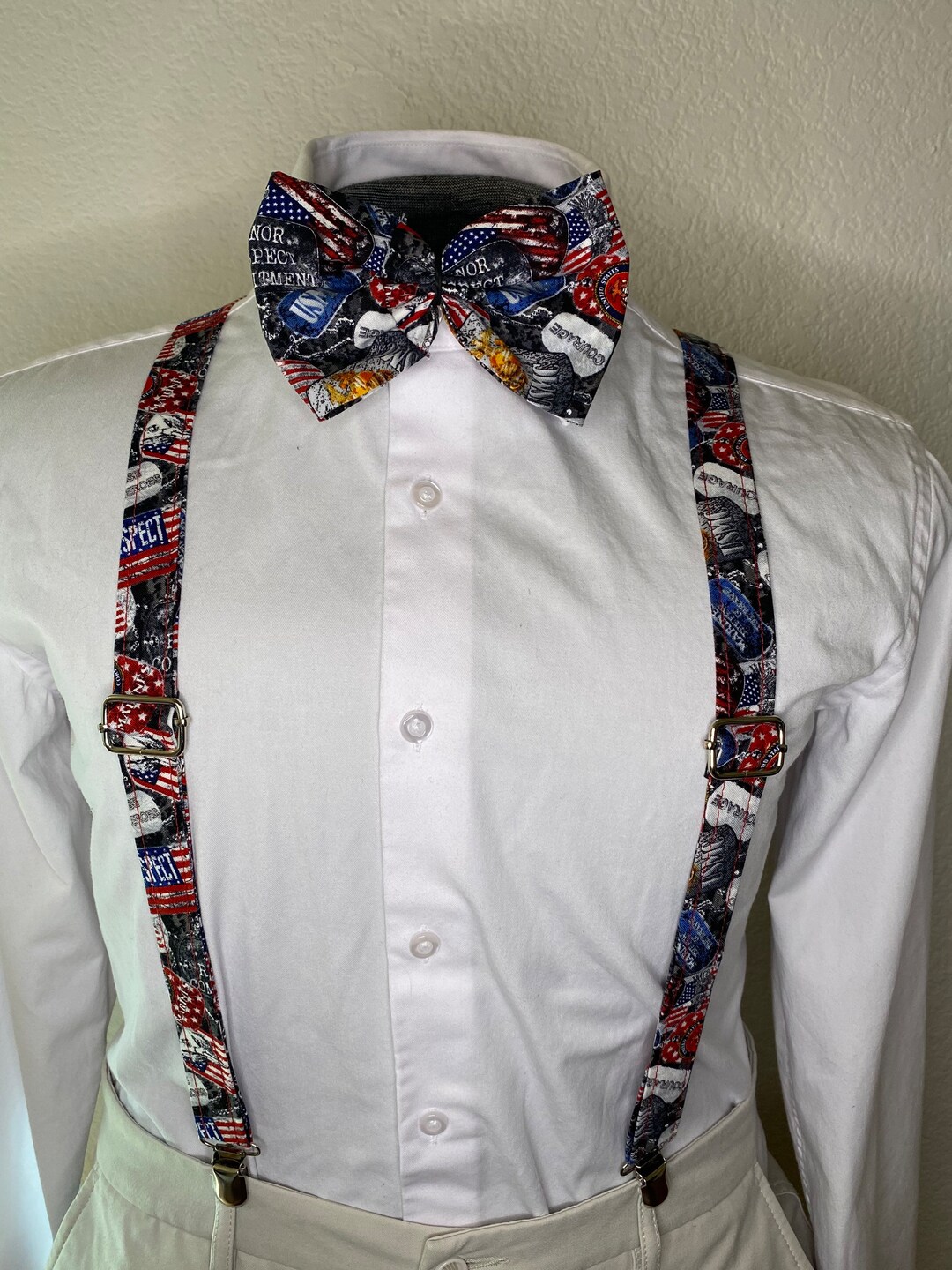 USMC Marine Suspenders and Bow Tie Set: Semper Fi - Etsy