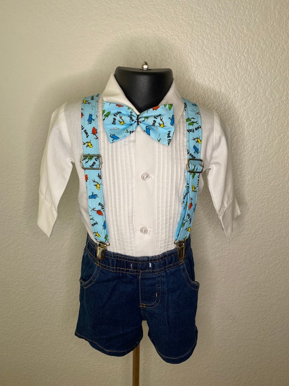 Dr. Seuss One Fish Two Fish Suspenders and Bow Tie / Infant - Etsy