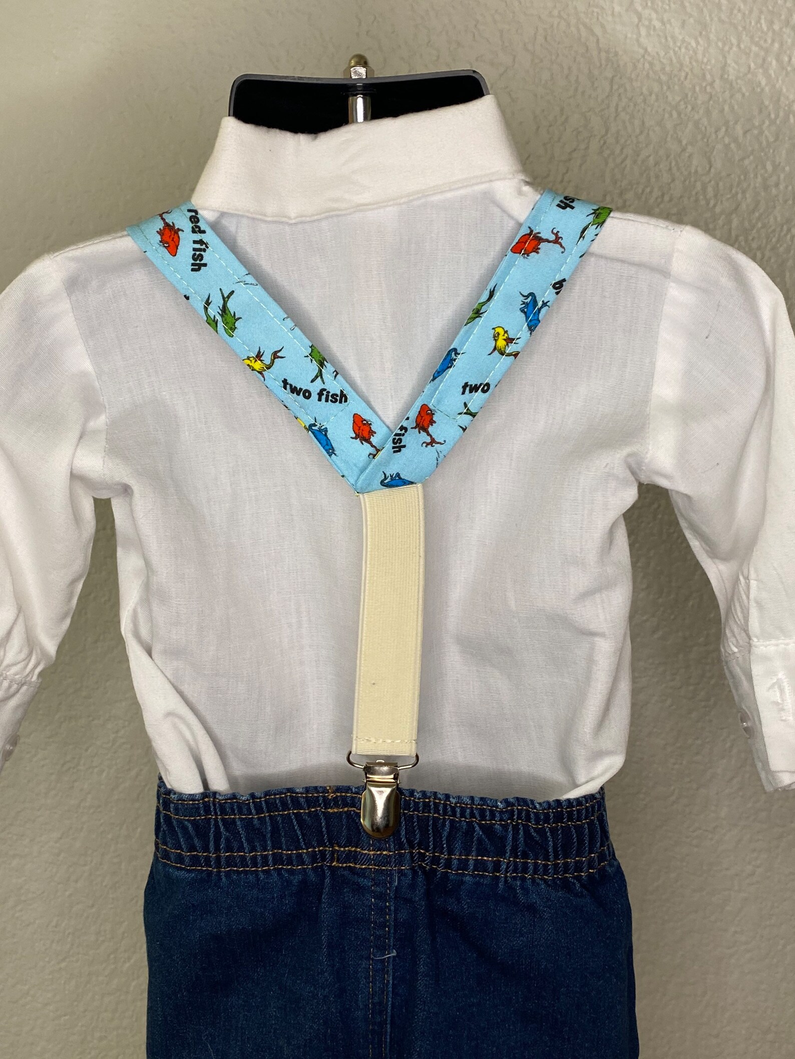 Dr. Seuss One Fish Two Fish Suspenders and Bow Tie / Infant - Etsy