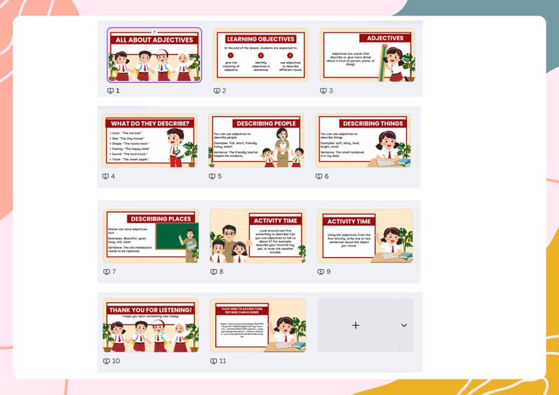 Adjectives Lesson for Kids – Editable English Grammar PPT With ...