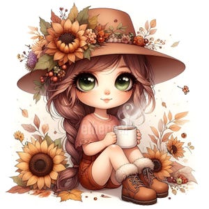 Watercolor Fall Gnome Clipart Bundle: Autumn Harvest, Commercial Use ...