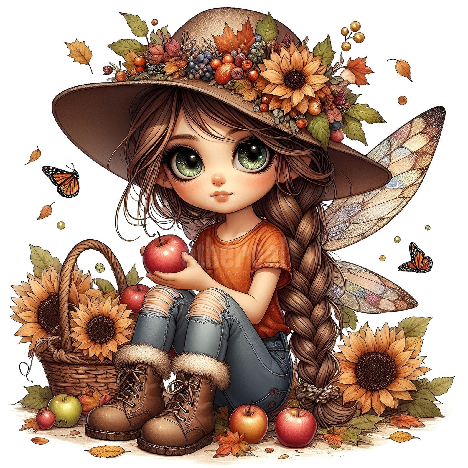 Watercolor Fall Gnome Clipart Bundle, Autumn Harvest, 10 Watercolor ...