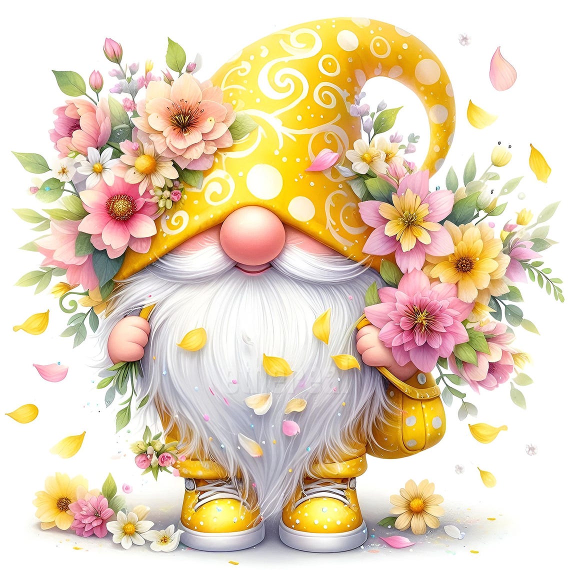Spring Gnome Clipart, Gnomes Clip Art Bundle, Junk Journal, Flower ...