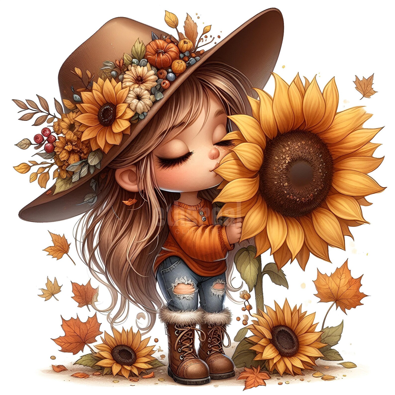 Fall Gnome Clipart, Autumn Gnomes Clip Art, Sunflower Harvest ...