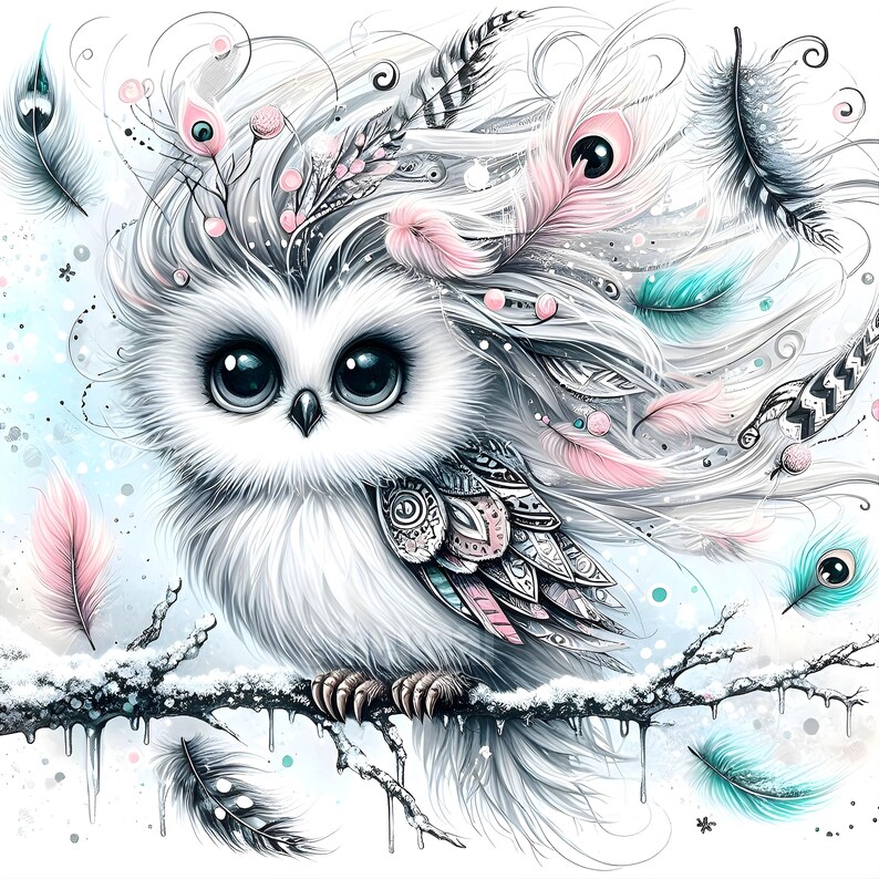 Watercolor Owl Clipart, Owls Clip Art, Woodland Bird Illustration ...