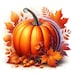 Autumn Pumpkin Clipart, Orange Fall Watercolor Pumpkins, Thanksgiving ...