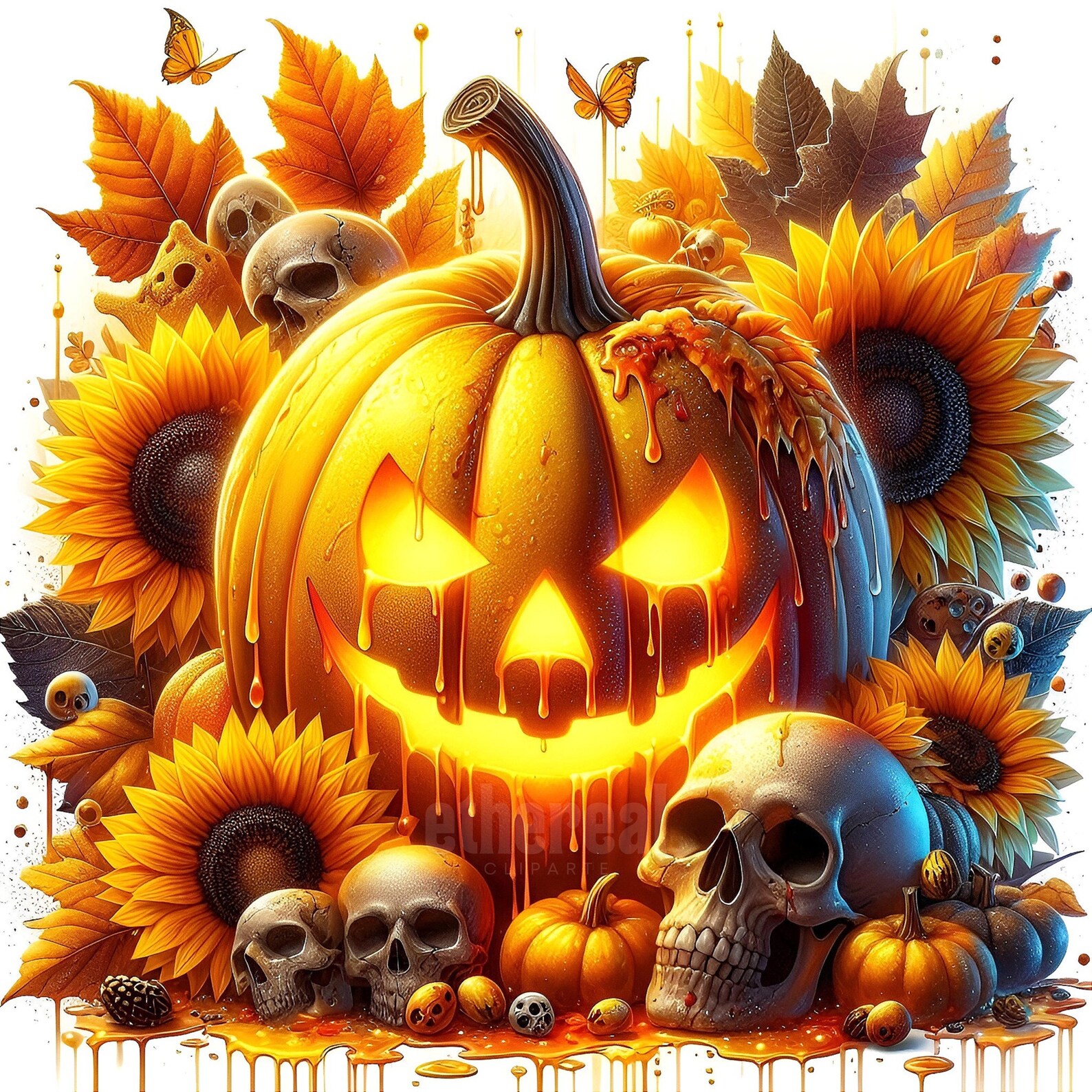 Pumpkin Clipart, Halloween Digital Clip Art, Commercial Use, Set of 10 ...