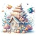 Seashell Fairy House Clipart, Underwater Fantasy Clip Art, Whimsical ...