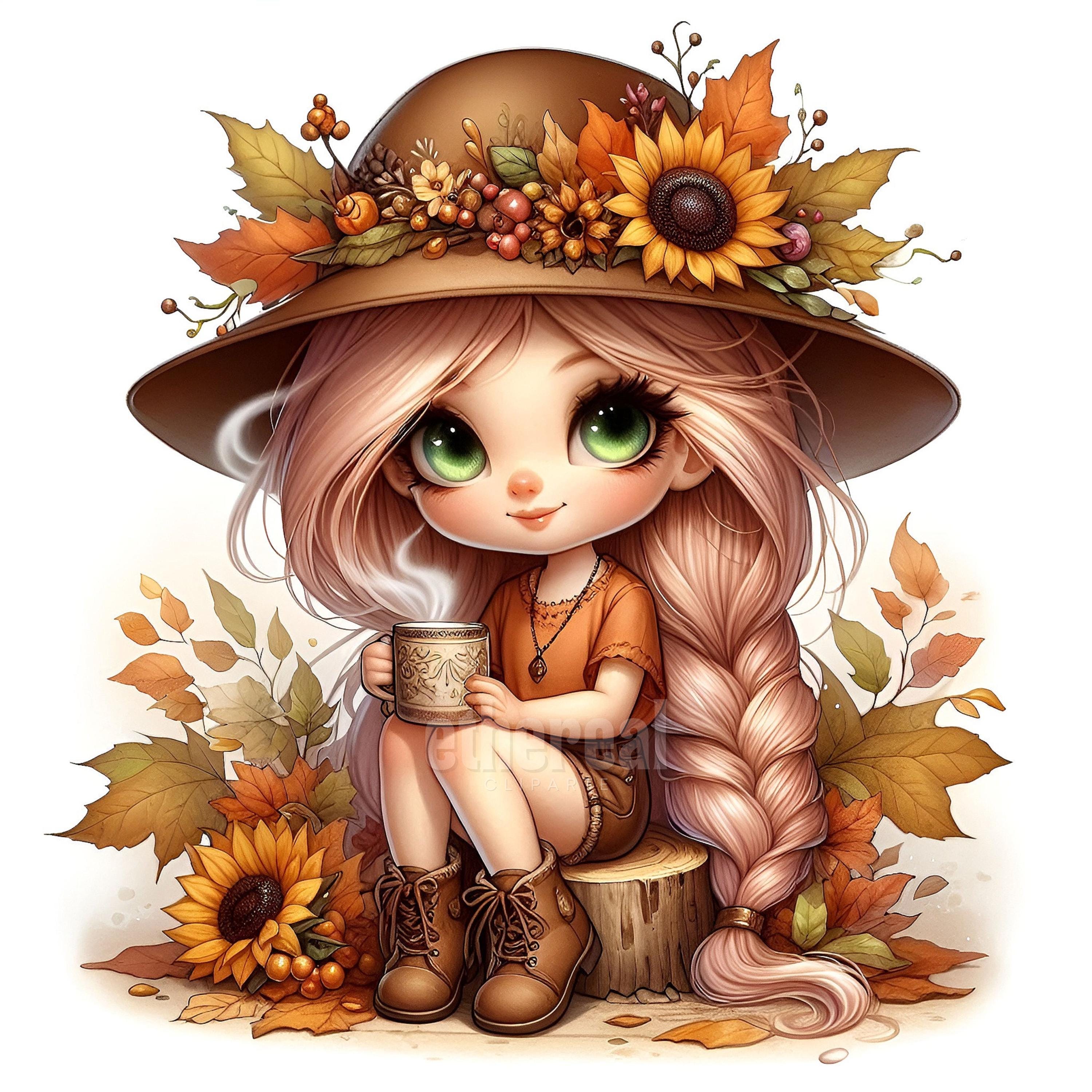 Watercolor Fall Gnome Clipart Bundle: Autumn Harvest, Commercial Use ...