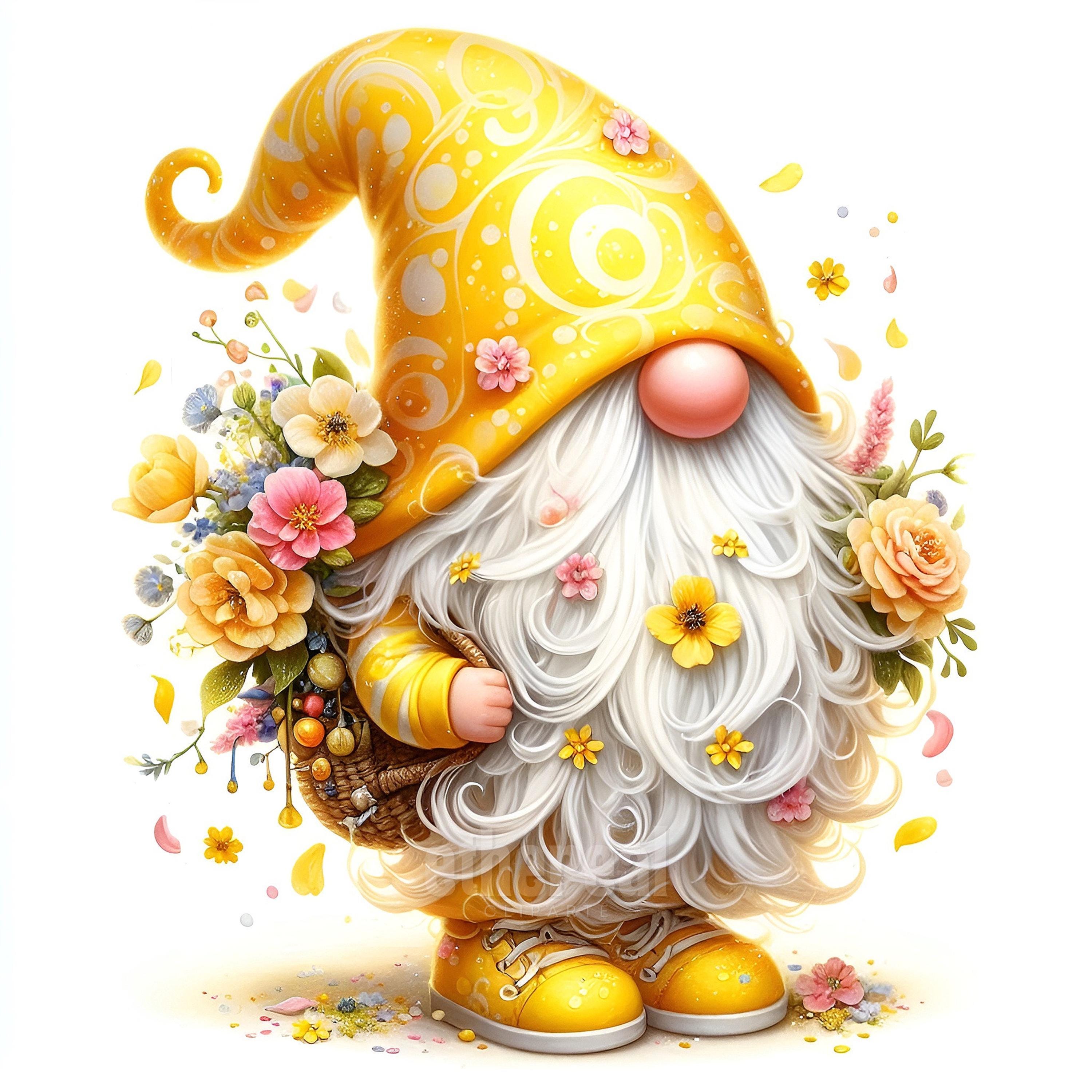 Spring Gnome Clipart, Gnomes Clip Art Bundle, Junk Journal, Flower ...