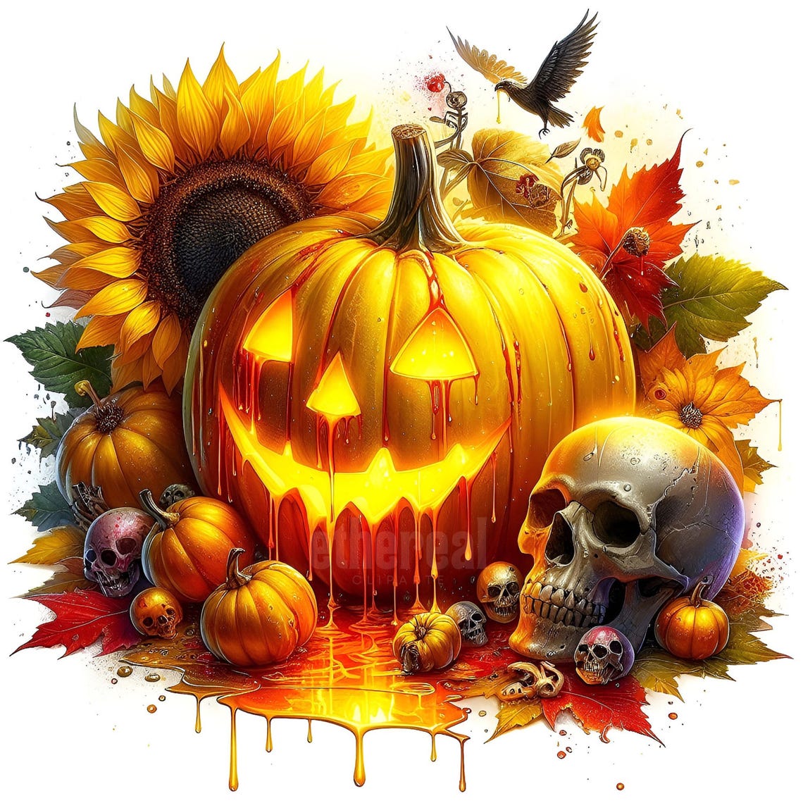 Pumpkin Clipart, Halloween Digital Clip Art, Commercial Use, Set of 10 ...