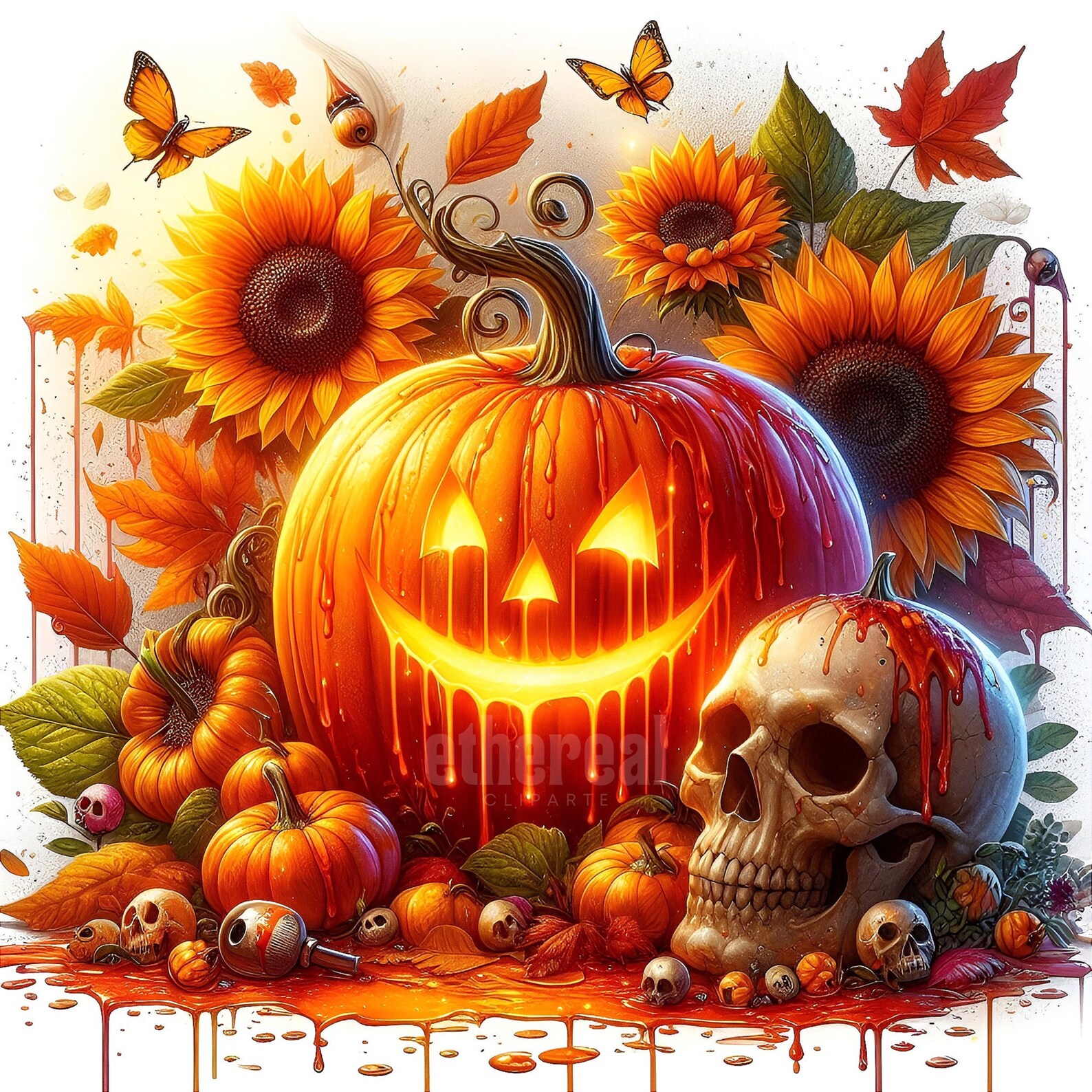 Pumpkin Clipart, Halloween Digital Clip Art, Commercial Use, Set of 10 ...
