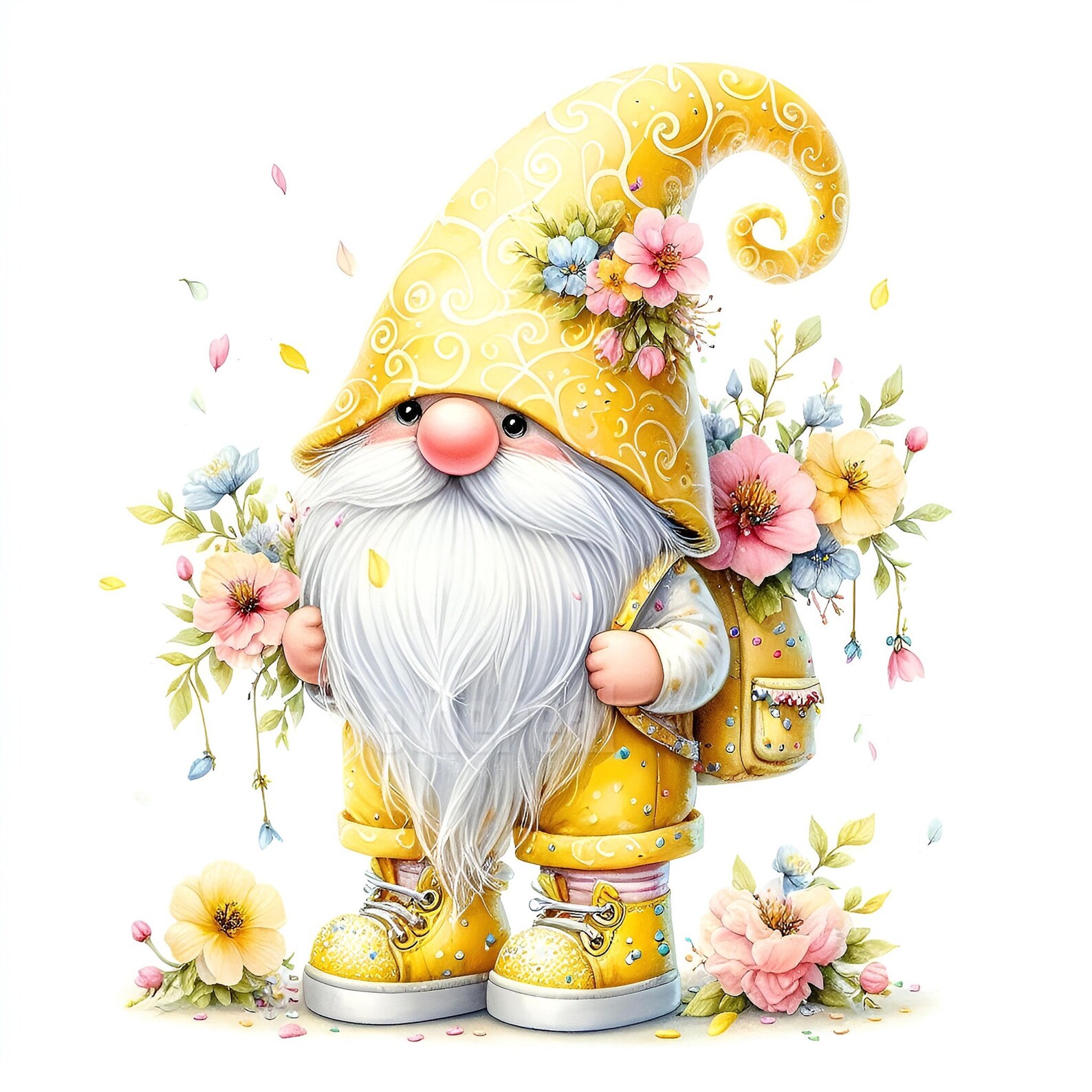 Spring Gnome Clipart, Gnomes Clip Art Bundle, Junk Journal, Flower ...