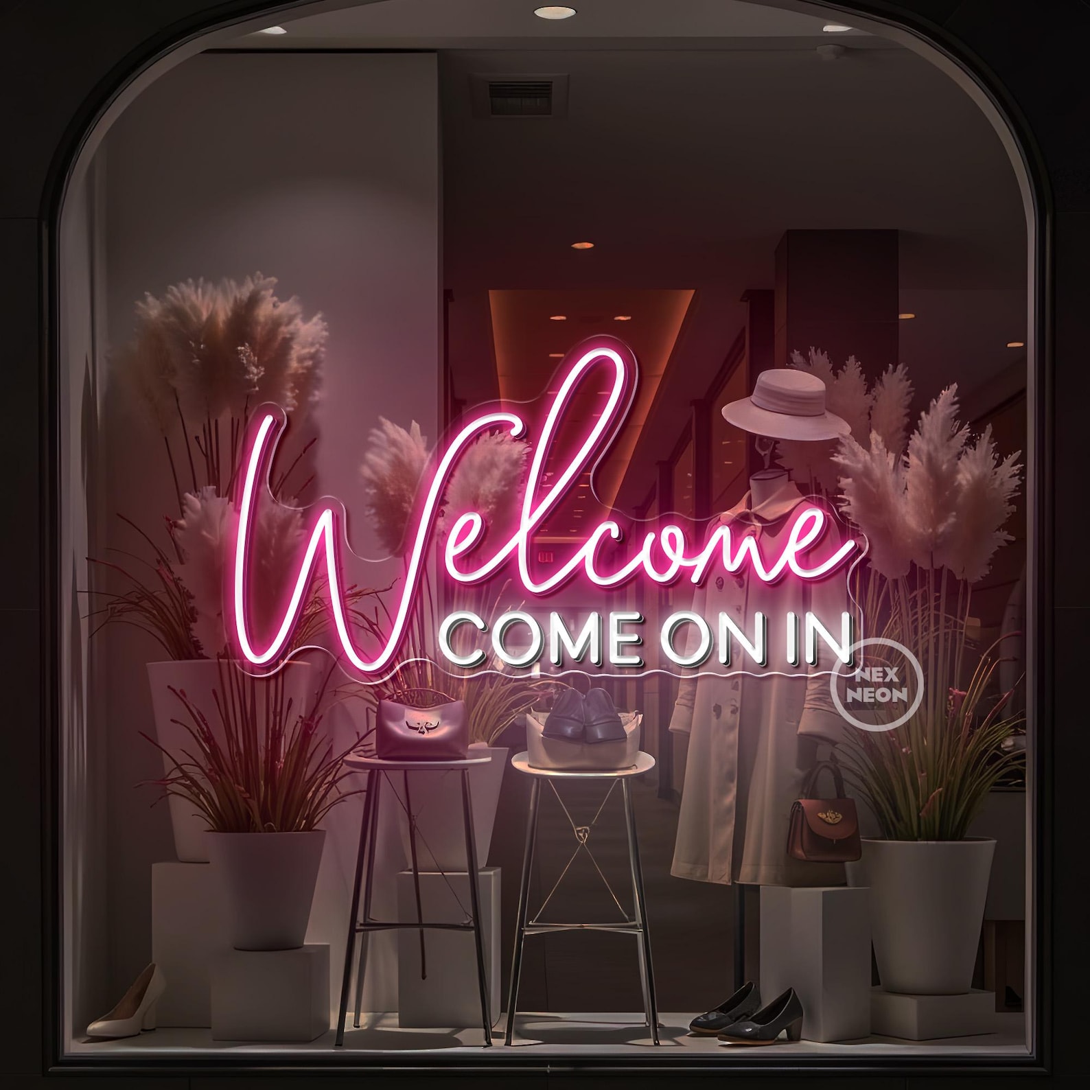 Welcome Come on in LED Neon Sign, Custom Neon Light, Shop Sign, Bar ...