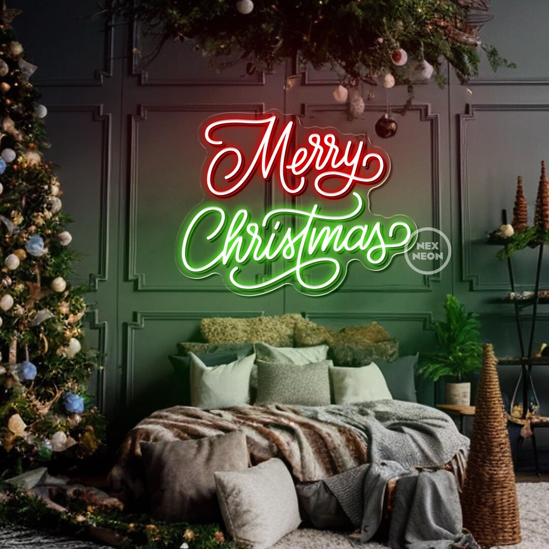 Custom Merry Christmas LED Neon Sign, Holiday Decor - Etsy