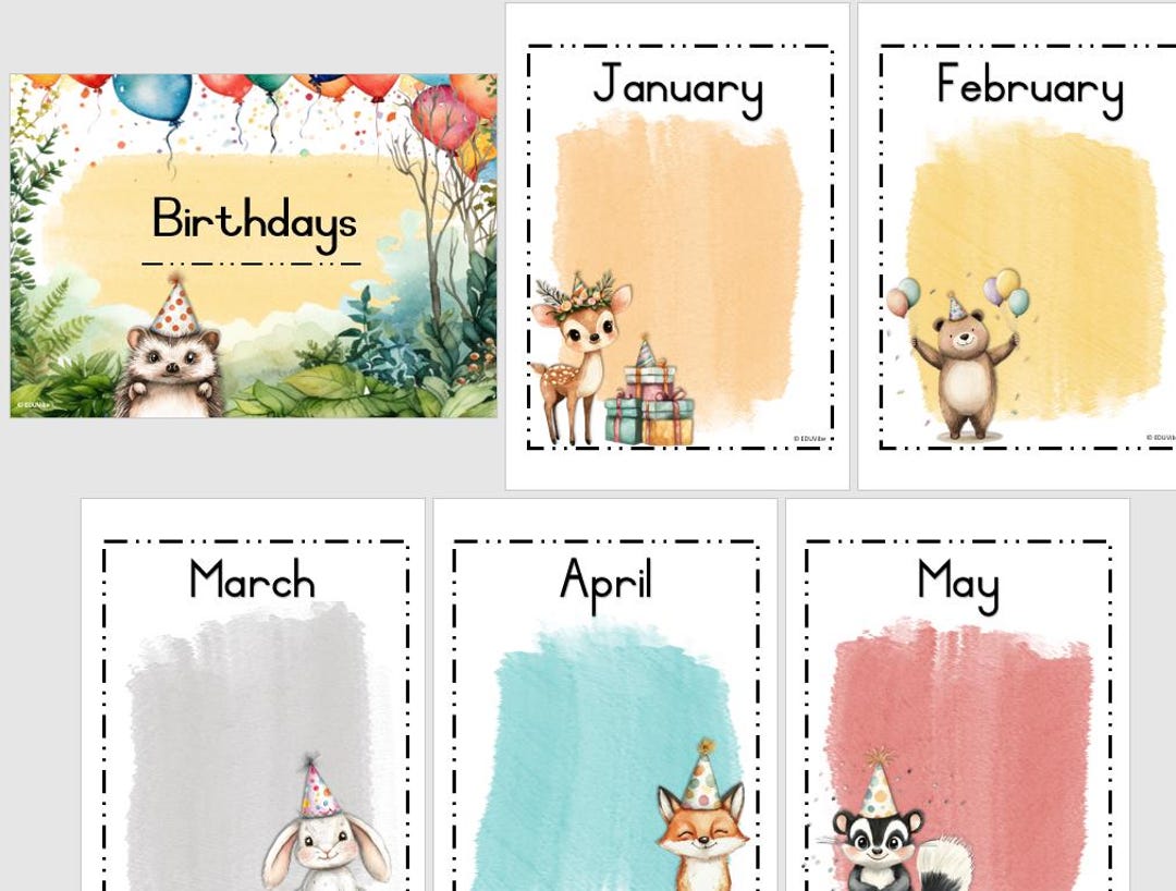 Birthday Chart - Woodland Theme (foundation Phase) - Etsy