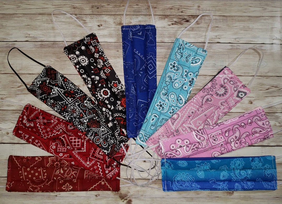 Reusable Washable Fabric Face Dust Mask Handmade New Bandana Paisley ...