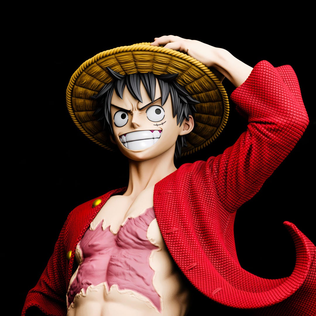 Luffy One Piece - STL File 3D Anime Figure - Figure File Model Ready to ...