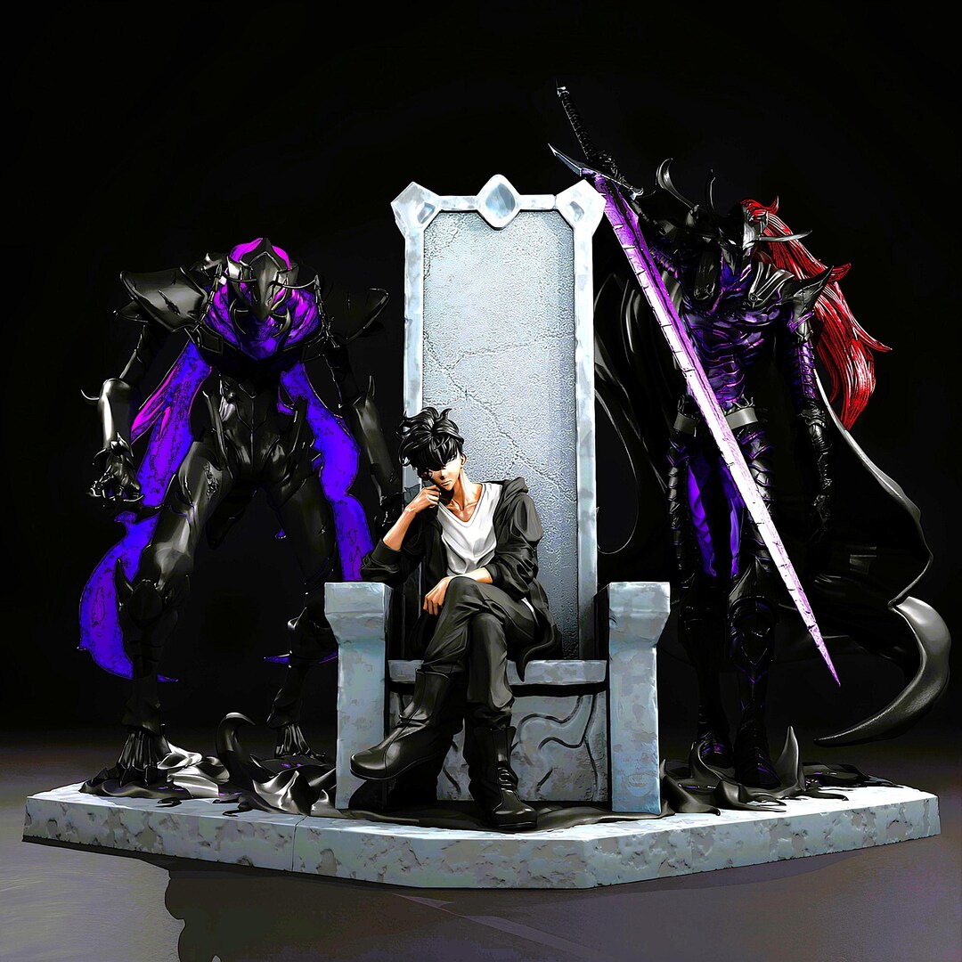 Sung Jin Woo Igris Beru Solo Leveling STL File 3D Figure Anime Manga ...