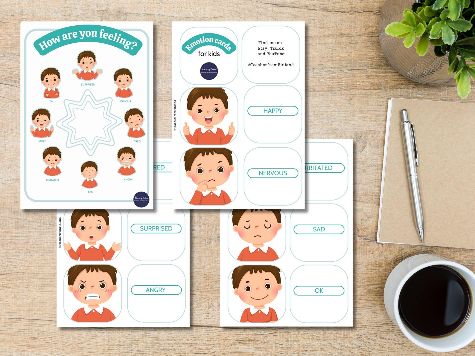 Printable Emotion Cards & Feelings Chart for Kids | SEL Activities for ...