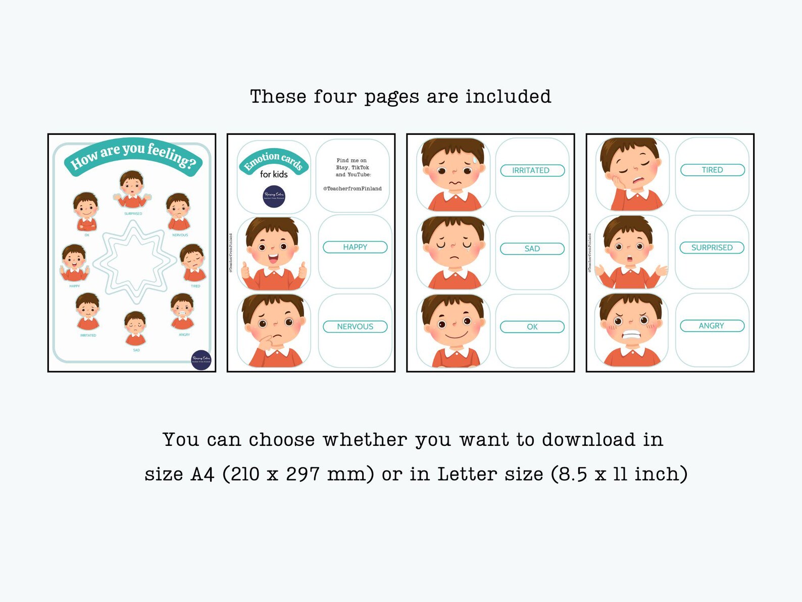 Printable Emotion Cards & Feelings Chart for Kids | SEL Activities for ...