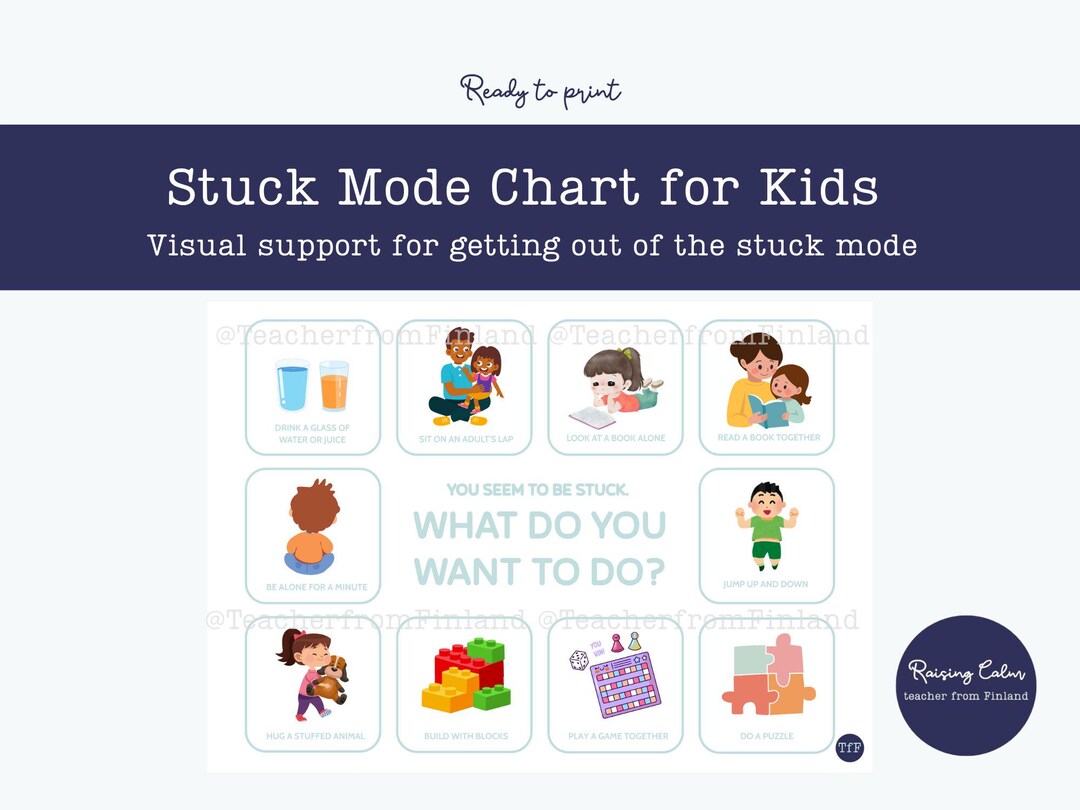Stuck Mode Chart for Kids I Visual Support for Transitions & Emotional ...