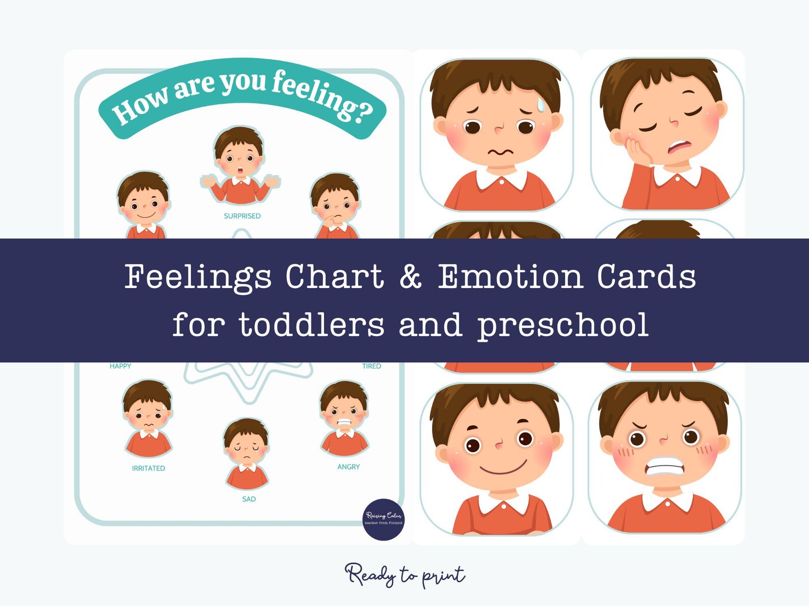 Printable Emotion Cards & Feelings Chart for Kids | SEL Activities for ...