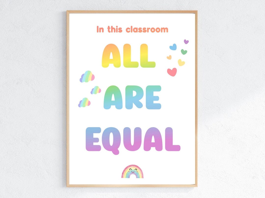Colorful Inclusive Classroom Wall Art | Diversity & Equality Poster ...