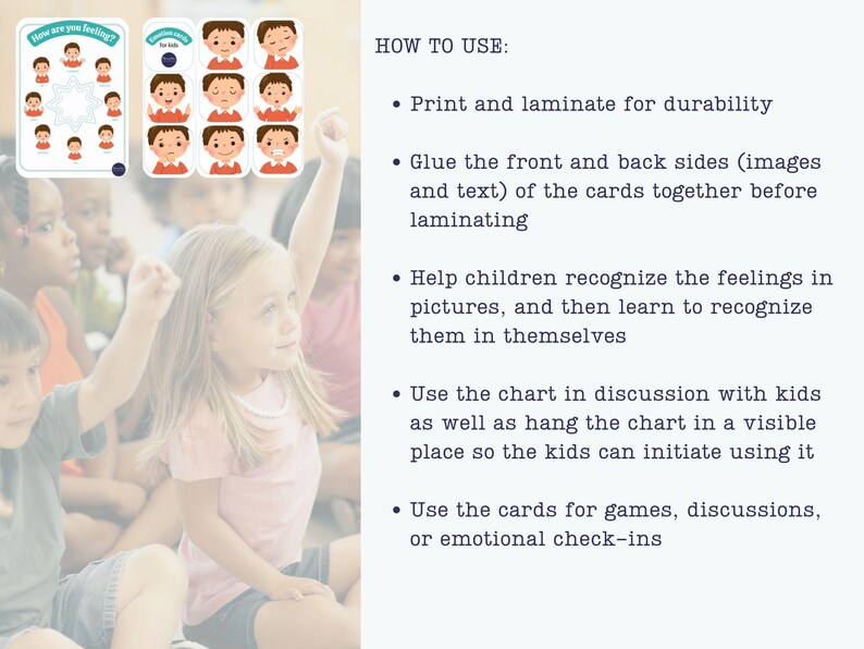 Printable Emotion Cards & Feelings Chart for Kids | SEL Activities for ...