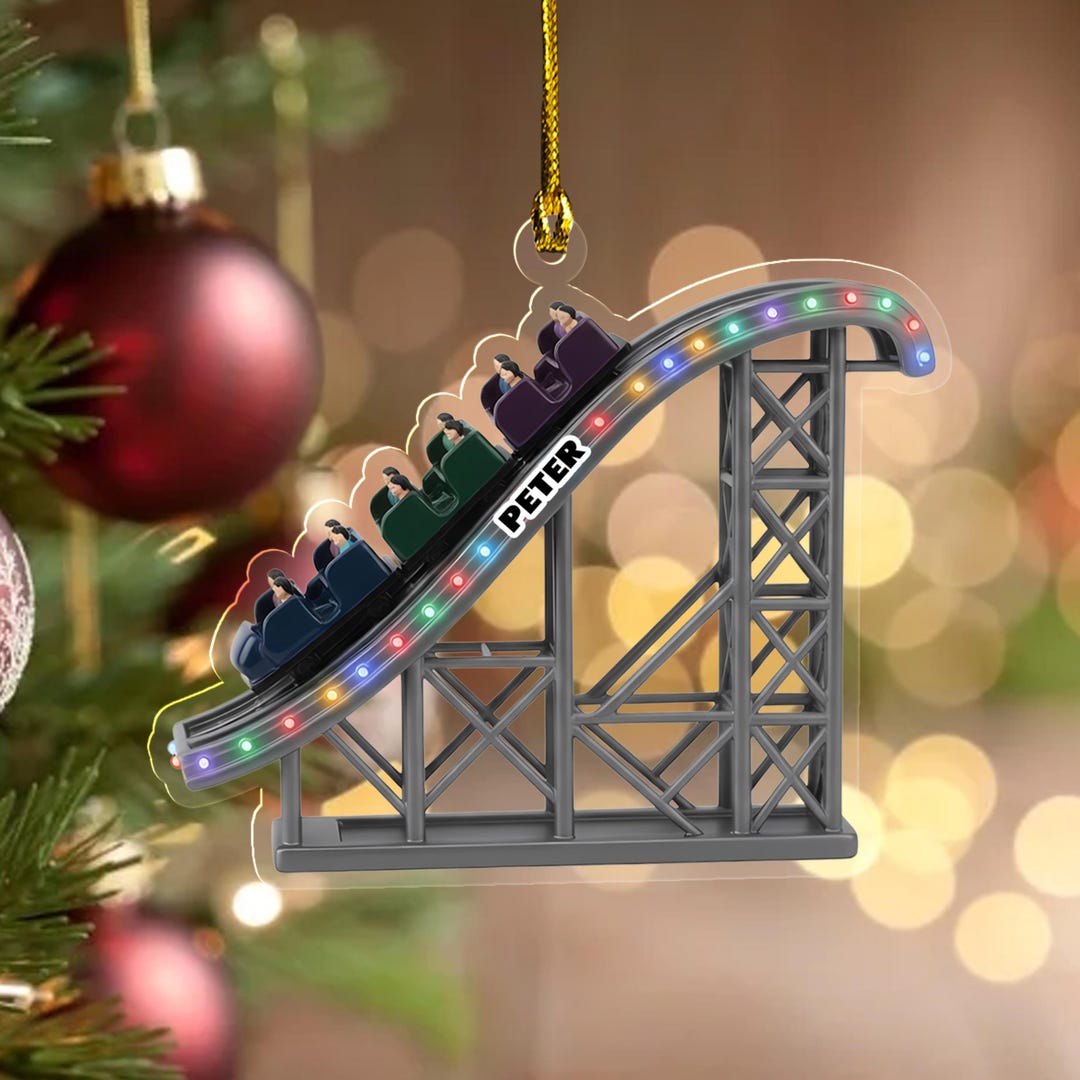 Personalized Name Roller Coaster Christmas Ornament, Roller Coaster ...