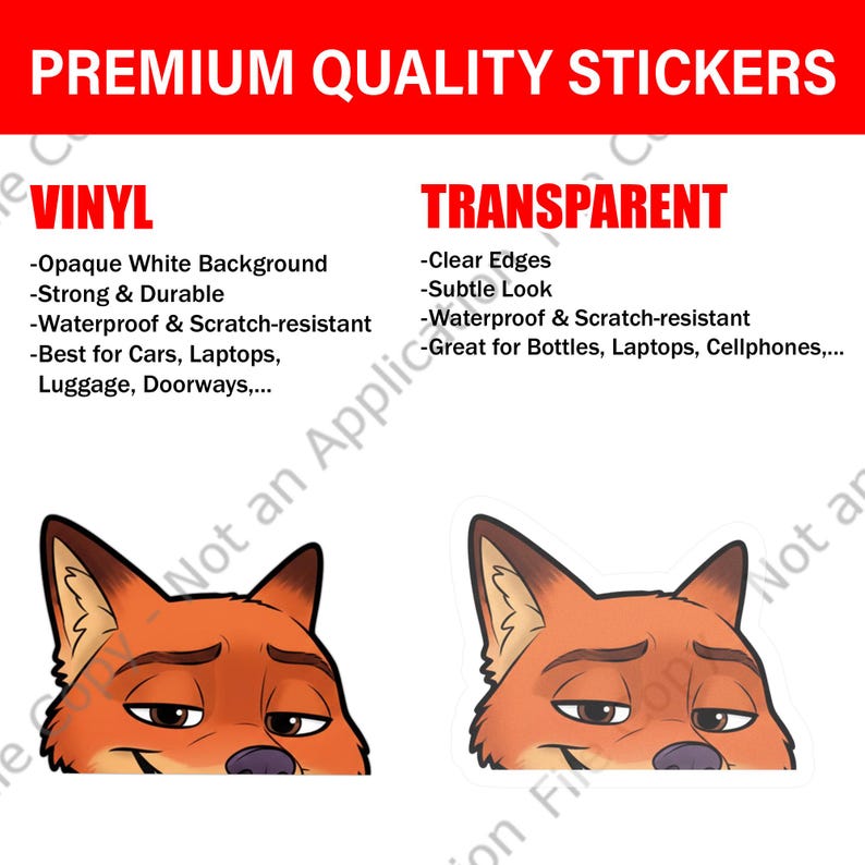 Zootopia Peeker Peeking Car Window Decals - Bumper Waterproof Stickers ...