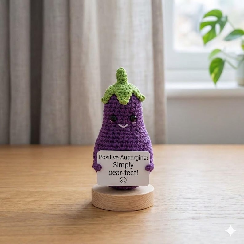 Positive Crochet Vegetables With Message, Emotional Support Potato ...