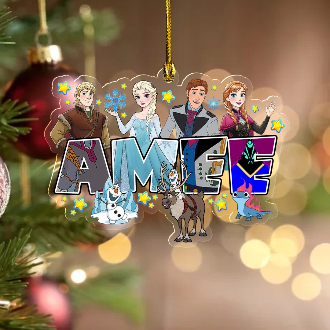 Custom Name Elsa Frozen Christmas, Princess Elsa & Anna Ornament ...