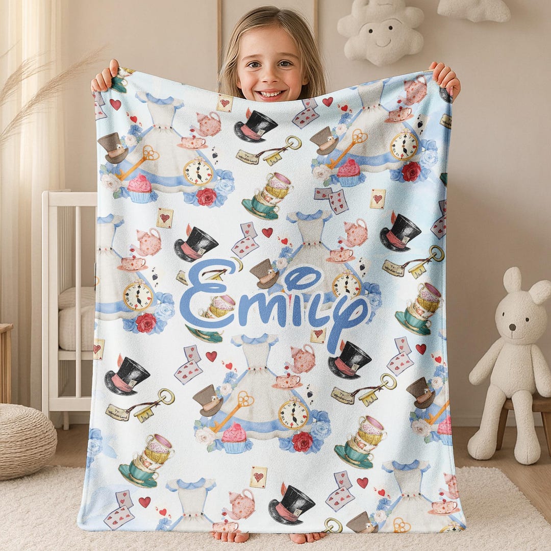 Custom Disney Alice in Wonderland Blanket, Disney Alice Cheshire Cat ...