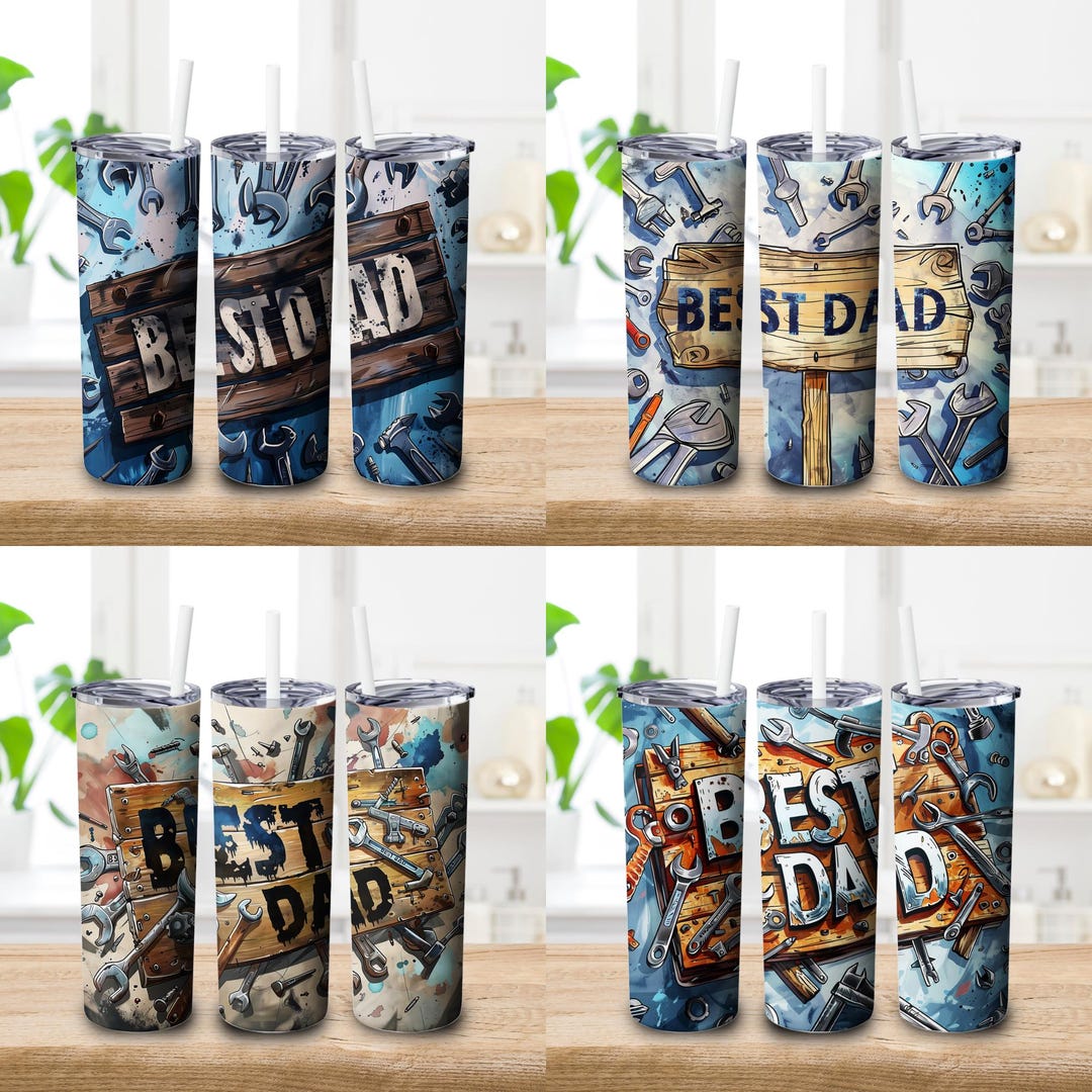 Best Dad Bundle 20 Oz Tumbler Wrap, Best Dad Tumbler PNG, Best Dad ...