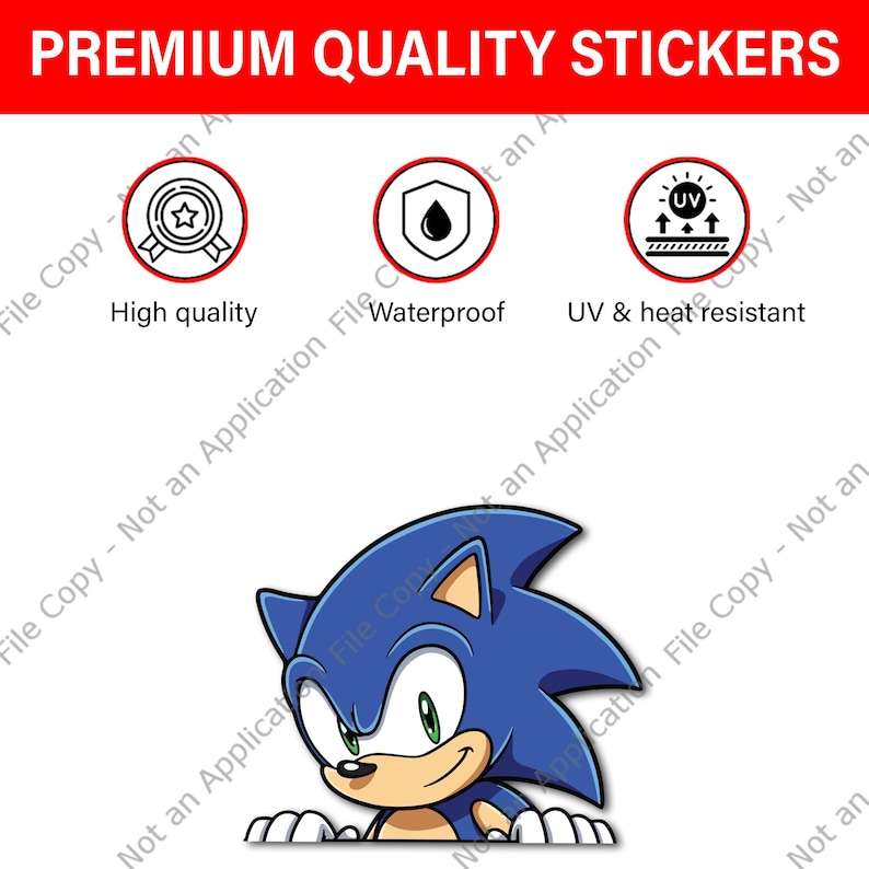 Sonic the Hedgehog Peeker Peeking Car Window Decals - Bumper Waterproof ...