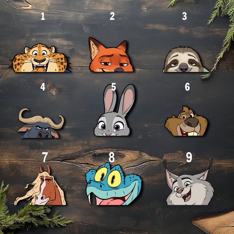 Zootopia Peeker Peeking Car Window Decals - Bumper Waterproof Stickers ...