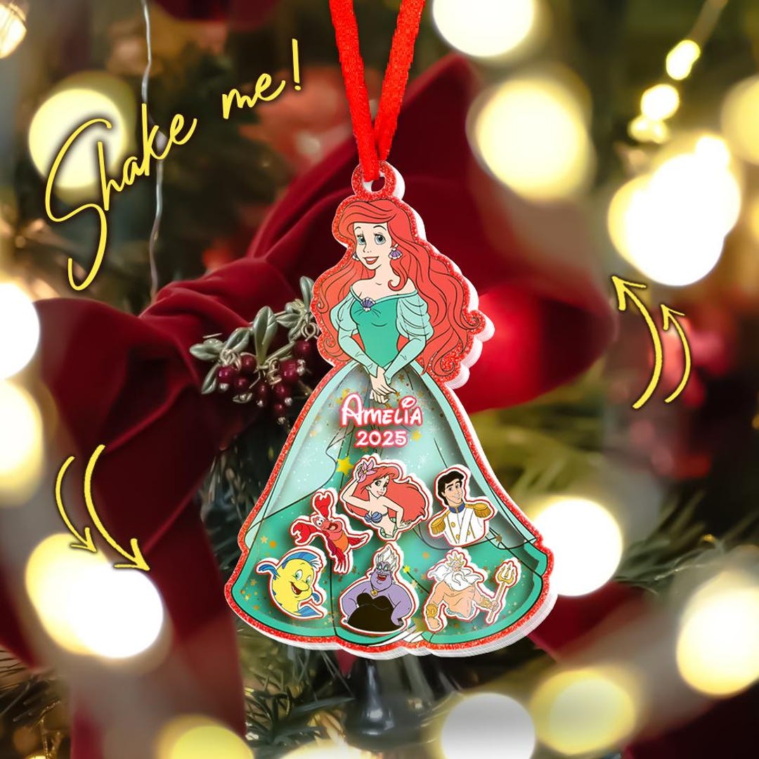 Personalized Disney Ariel Christmas Ornament, Custom Little Mermaid ...