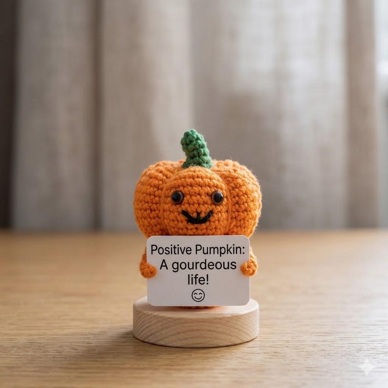 Positive Crochet Vegetables With Message, Emotional Support Potato ...