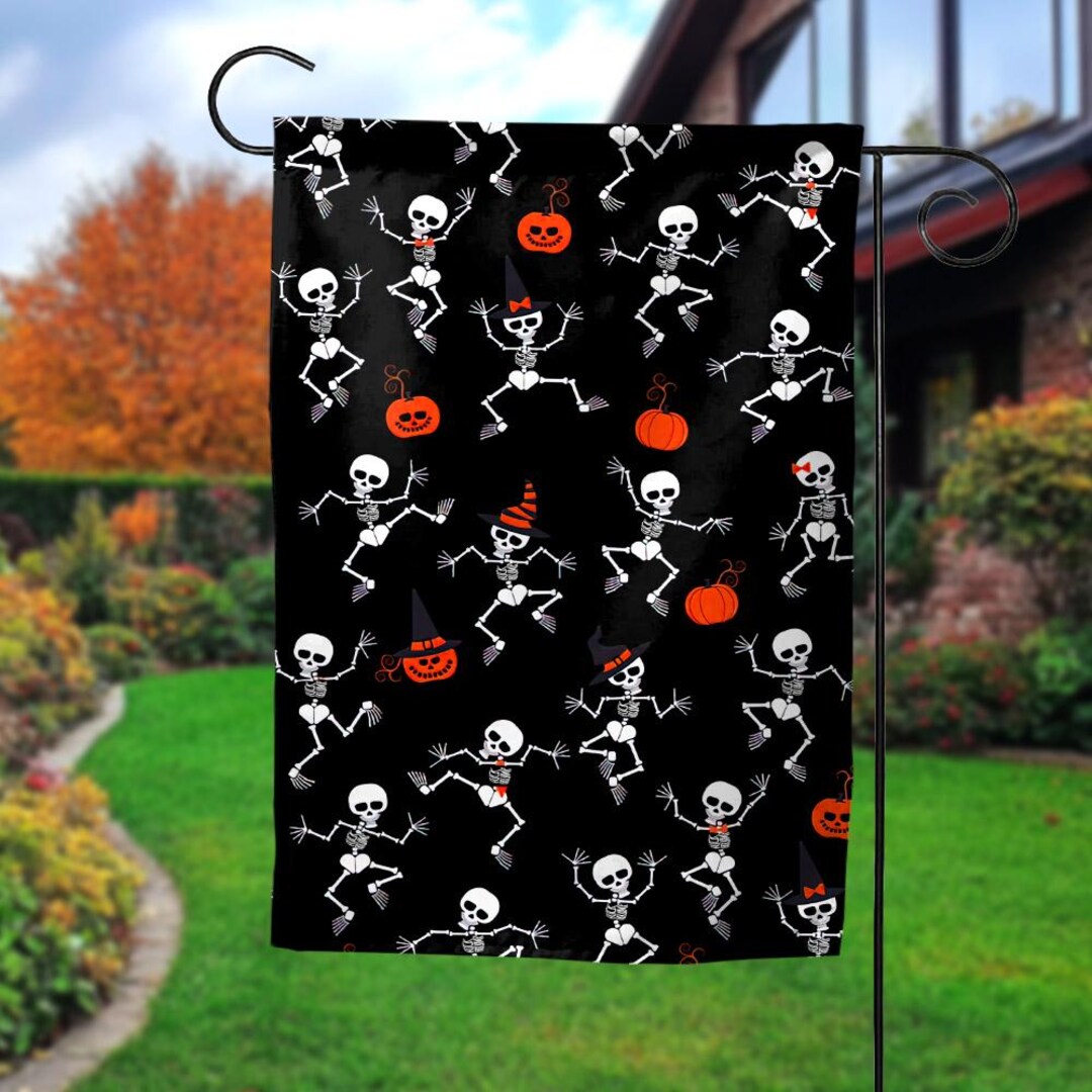 Anti-trump Skeleton Protest Garden Flag, Halloween Resist Fascism Yard ...
