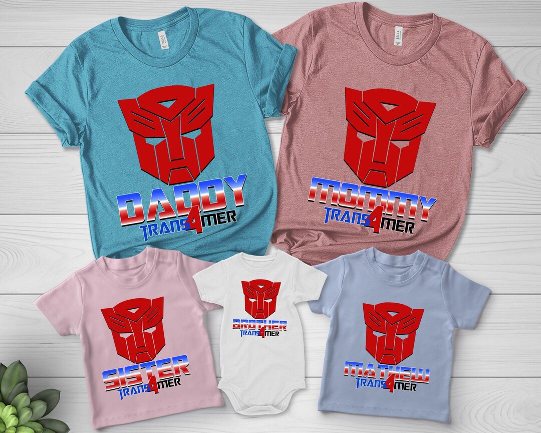 Transformer Face Robot Tee Matching Family Birthday Party Outfit for ...