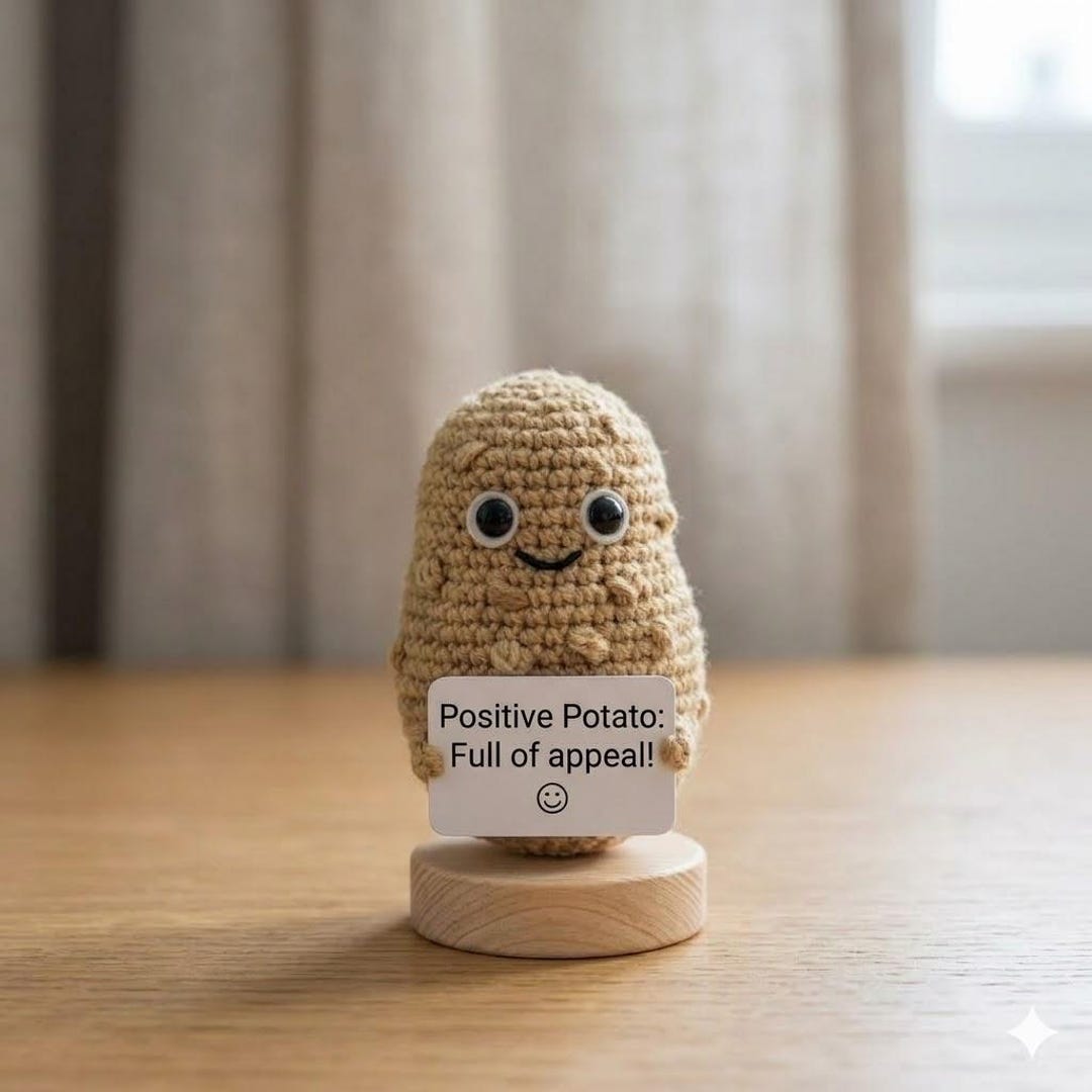 Positive Crochet Vegetables With Message, Emotional Support Potato ...