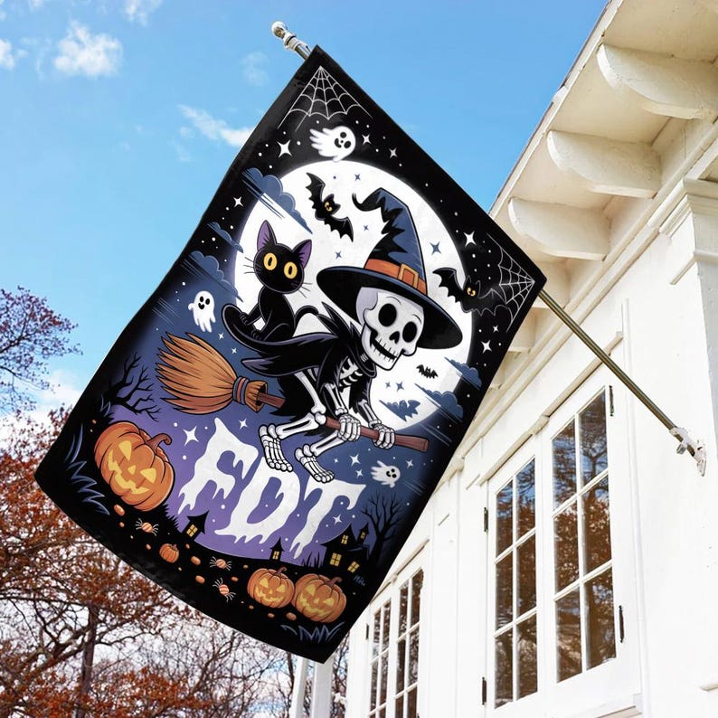 Anti-trump Skeleton Protest Garden Flag, Halloween Resist Fascism Yard ...
