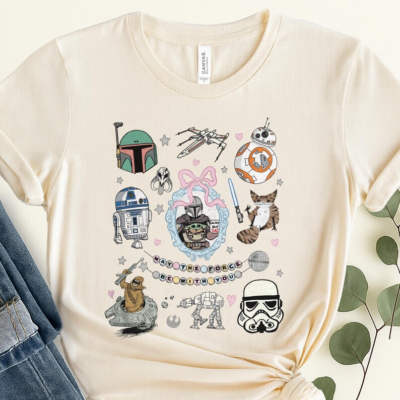 Retro Coquette Disney Star Wars Shirt Bow Aesthetic R2D2 ATAT Ewok Tee ...