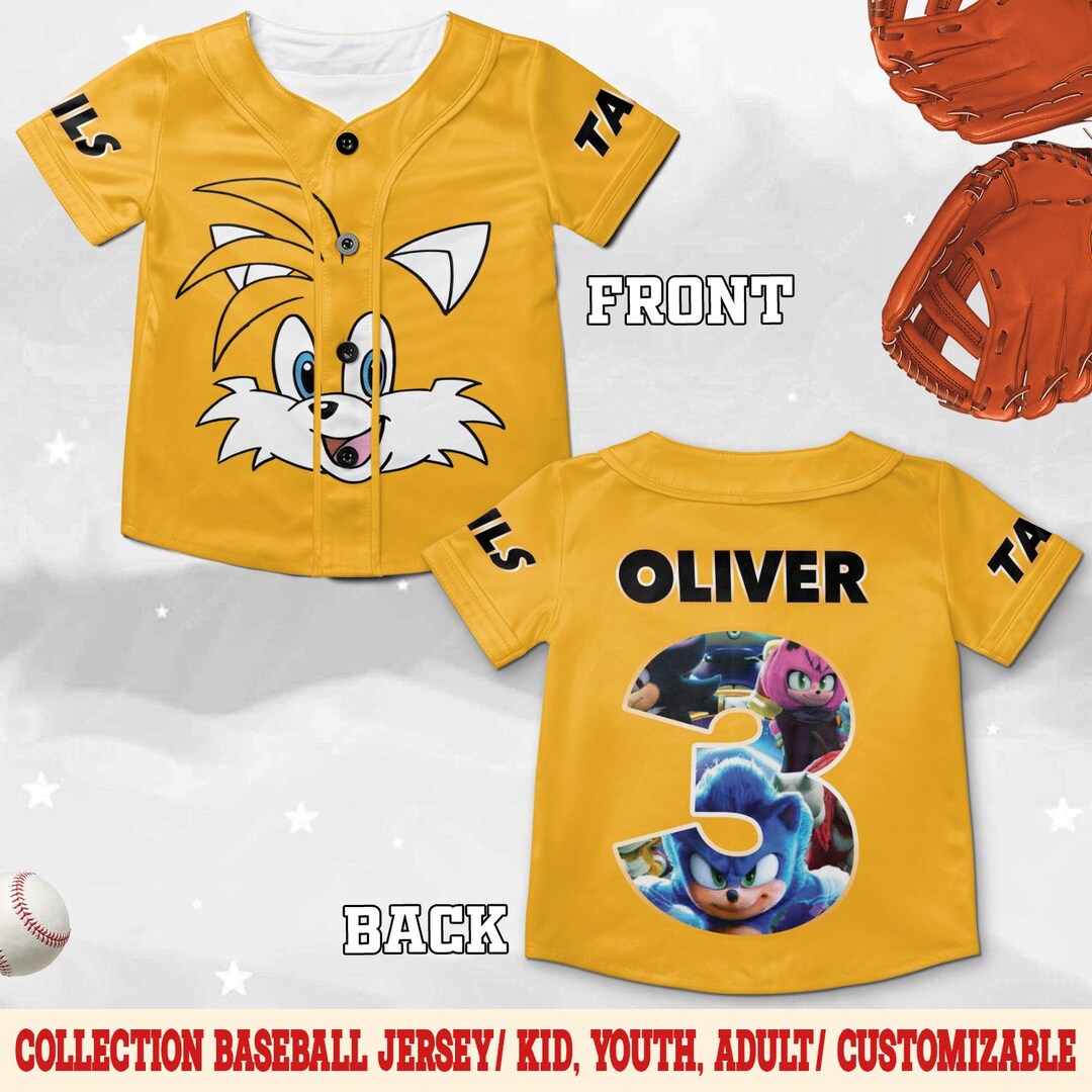 Tails Character Birthday Jersey,personalized Sonic the Hedgehog ...