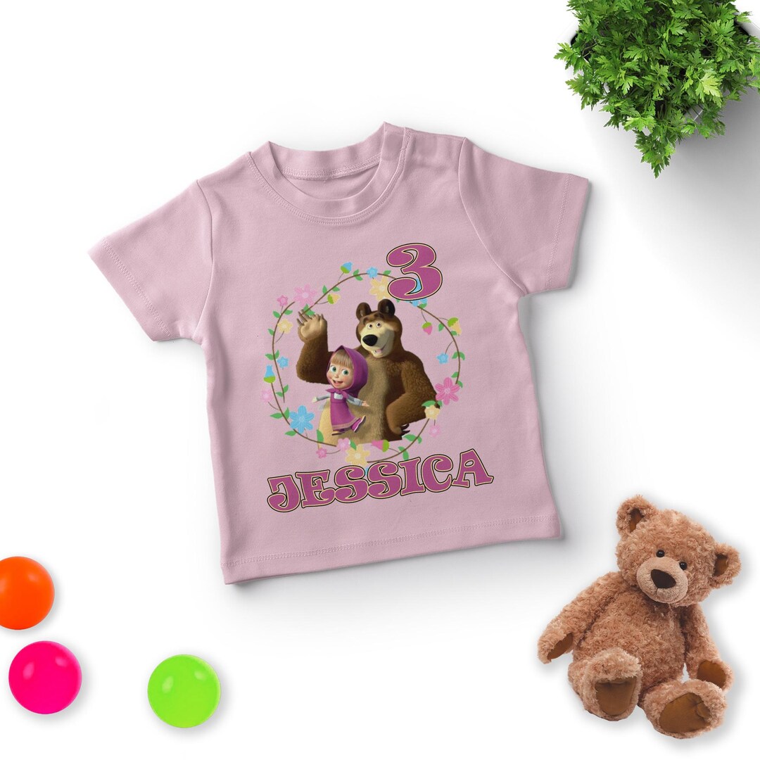 Marsha and the Bear Theme Birthday Family Shirts, Custom Family T-shirt ...