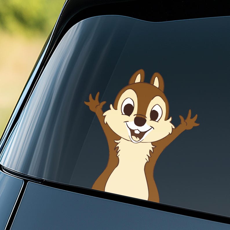Chip 'n' Dale Peeker Peeking Peekaboo Sticker, Car Decals Laptop Bumper ...