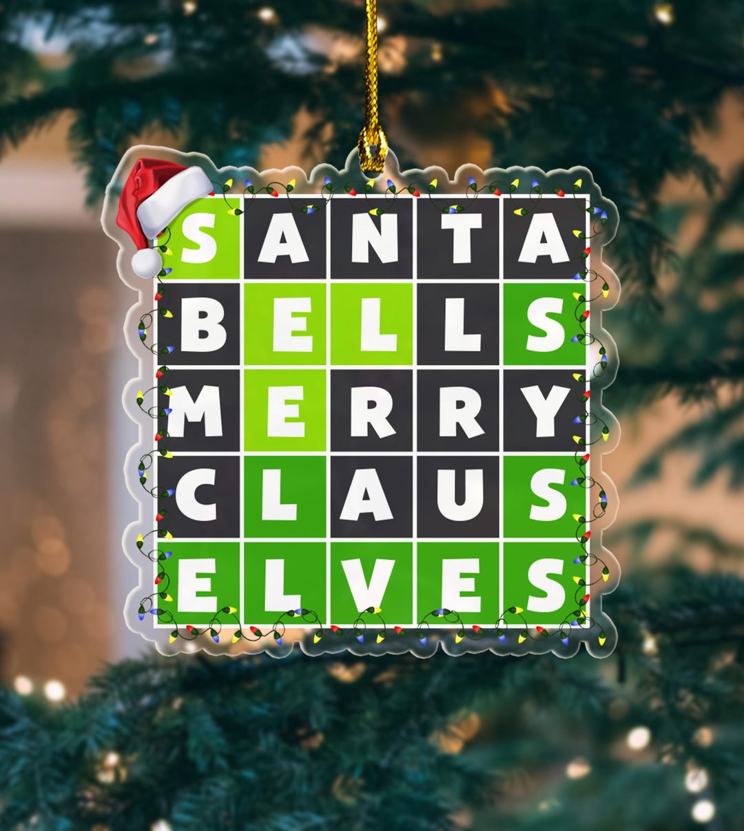 Wordle Christmas Ornament, Wordle 2D Christmas Tree Decor, Funny Wordle ...